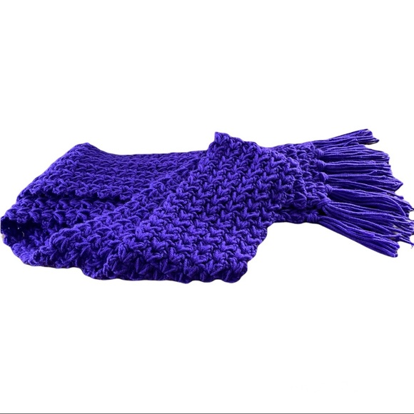 Accessories | New Handmade Crocheted Knit Long Purple Scarf | Poshmark